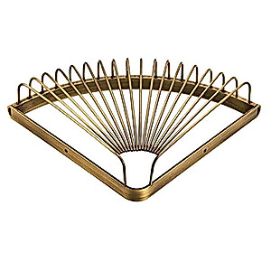 joyMerit Vintage Design Corner Shower Caddy, Brass Wall Mounted Bathroom Shelf, Storage Organizer for Toilet, Dorm and Kitchen - Bronze