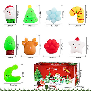 YEAH homemate 35PCS Christmas Mochi Squishy Toys, Christmas Stocking Stuffers for Kids, Squishies Party Favors Gifts Stress Reliever Toys, Treasure Box Toys for Prizes Goodie Bag Stuffers