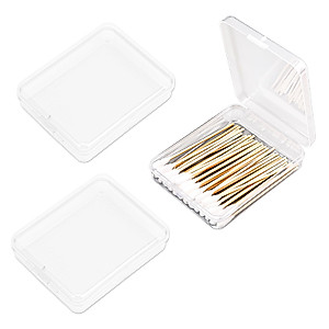 3 pieces Portable Travel Cotton Pad Holder,Bathroom Vanity Countertop Storage Organizer,Cotton Ball Holder Dispenser,Cosmetic Sponge Storage Box for Cotton Rounds, Swabs, Floss(3 x Transparent)