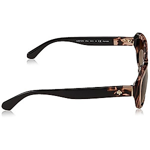 Kate Spade New York Women's Claretta Polarized Rectangular Sunglasses, Pink Havana, 53 mm