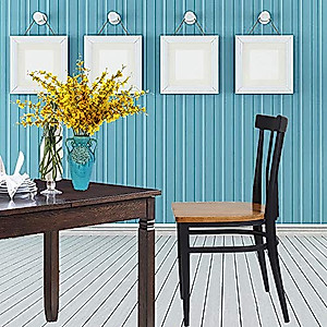 Livebest 2 Packs Slat Back Dining Chairs Metal Leg Side Chairs with Wood Seat,Stackable Fully Assembled Modern Furniture for Retro Bistro Kitchen Cafe,Black