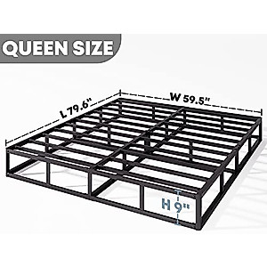 RLDVAY Box-Spring-Queen, 9 inch Metal Queen Box Spring Only, Heavy Duty Queen Size Box Spring with Fabric Cover, Easy Assembly, Non Slip, Noise Free