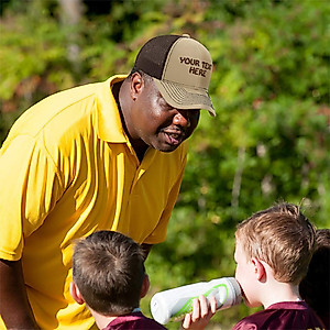 Richardson Mesh Trucker Hat Custom Personalized Text Polyester Baseball Cap Snapback Heather Grey Black