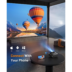 Mini Projector, Upgraded CiBest Native 1080P Portable Projector 10000L, Outdoor Projector for Home Theater Movie Projector, Projector 4K Compatible with HDMI, VGA, USB