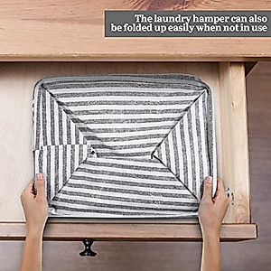 6 Pcs 75l Laundry Hamper Collapsible Laundry Basket Freestanding Laundry Hamper Large Waterproof Clothes Hamper Organizer with Easy Carry Extended Handles for Laundry Room Toys Clothes Storage, Grey