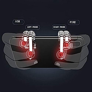 Detectorcatty Metal Smartphone Mobile Gaming Trigger for Pubg Mobile Gamepad Fire Aim Button L1R1 Key Shooter Pubg Controller Triggers