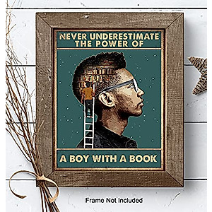 Black African American Wall Art - Inspirational Motivational Classroom Decor - Black Culture Poster - African American Man, Men, Boys, Son - Teacher Gifts - Positive Quotes - Black Pride