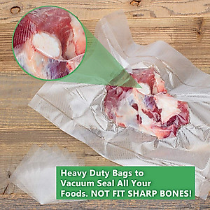 WishDirect Vacuum Sealer Bags Rolls Compatible with FoodSaver 4-Pack 11" x 25' Vacuum Seal Rolls Fit Inside Machine Double-Side Embossed BPA-Free Bags for Sous Vide or Food Storage (Total 100 Feet)