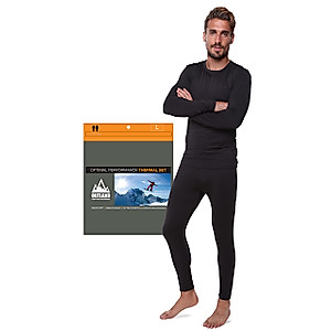 Men's Thermal Set, Lightweight Ultra Soft Fleece Shirt and Pants,Grey,X-Large