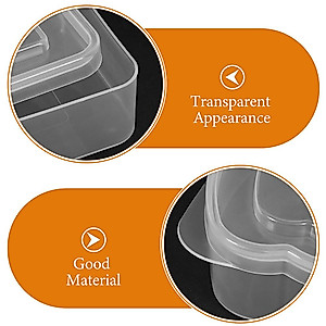 Luxshiny Toast Shape Sandwich Box 2pcs Clear Plastic Sliced Toast Holder Microwave and Freezer Safe Food Storage Container for Camping