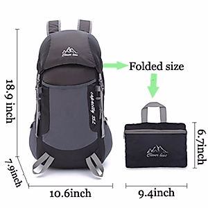 Ultralight Durable 35L Foldable Hiking Daypacks Water-Resistant Lightweight Travel Backpack Pink