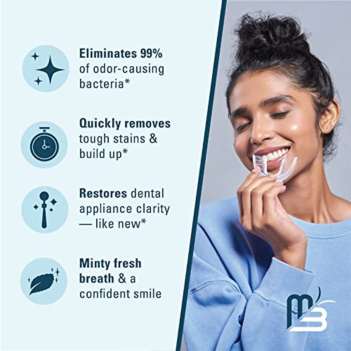 Retainer Cleaner Tablets Invisalign Cleaner - FSA HSA Approved - Remove Odors Discoloration Stains and Plaque 4 Month Supply Denture Cleaner for Retainers and Mouth Guards Denture Bath Fresh Mint