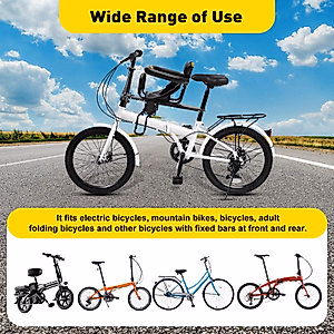 RibasuBB Kids Bike Seat, Front Mount Baby Seat for Adult Bike, Universal Toddler Safety Carrier Attachment,Mountain Bike,Electric Bikes,Bicycles Black 16x12x9''