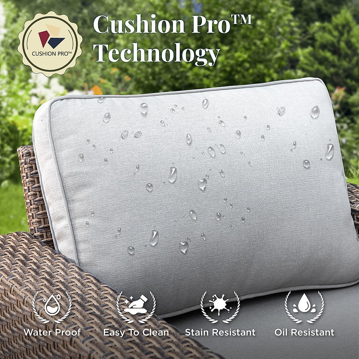 MIXPATIO 6 Pieces Patio Furniture Set, Outdoor Wicker Rattan Sofa Couch with 5.5" Thick Comfy Cushions, Wide Armrests Swivel Rocker Chairs and Coffe Table, High Back Conversation Set Garden Backyard