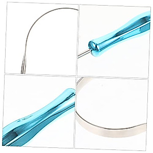 TOVINANNA 2pcs U-shaped Adults Scrapers Scraper Scraper for Mouth Brush Sky-blue Stainless Steel