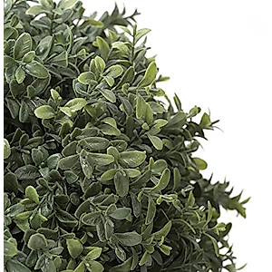 24''T Artificial Boxwood Ball Topiary Tree, Set of 2 -Pre-Potted Artificial Bushes UV Resistant, Artificial topiariy Trees for Outdoor or Indoor