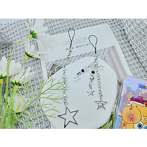 Meefisher Cute Y2K Phone Charm Aesthetic Accessories Bear Strawberry Butterfly Heart Lanyard String for Bag Purse Backpack Wallet Airpods Pendants Decor (2 PCS(Star, Star B))