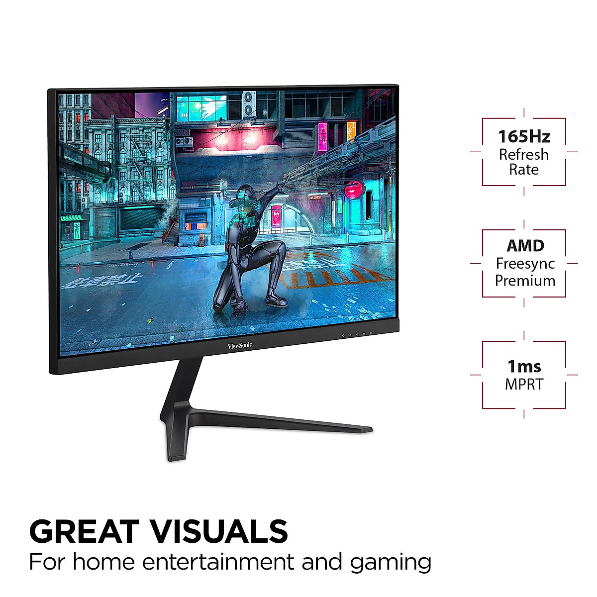 ViewSonic VX2718-P-MHD 27 Inch 1080p 1ms 165Hz Gaming Monitor with AMD FreeSync Premium, Eye Care, HDMI and DisplayPort (Renewed)