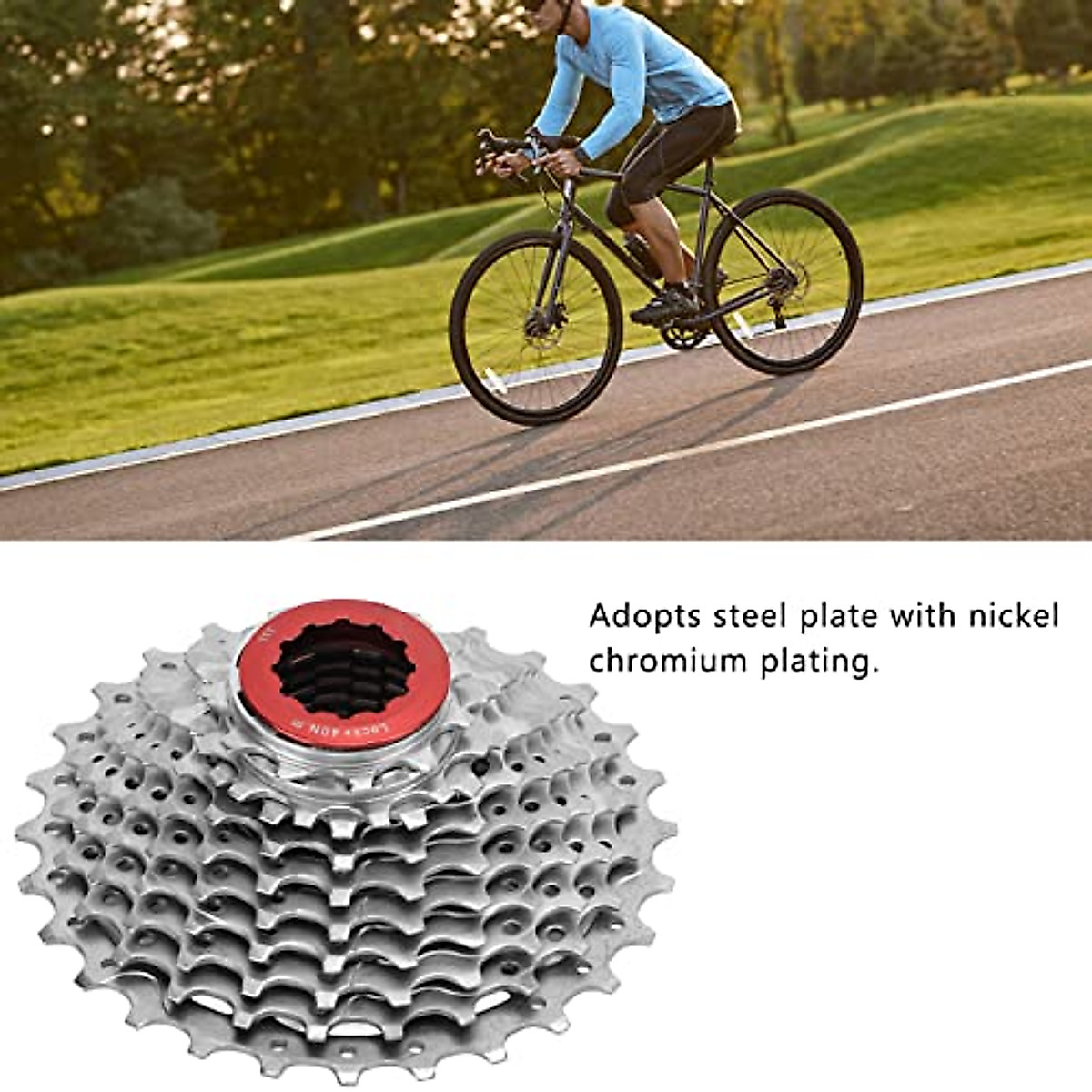 Shanrya Bike Cassette Sprocket, Accurate Gear Ratio 28T 10 Speed Low Noise Bicycle Freewheel for Road Bike
