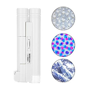 Jewelry Magnifier, 100X Zoom Microscope Double Tube Jewelry Magnifier Pocket Magnifying Glass with LED Light
