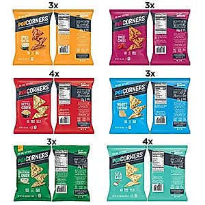 PopCorners Popped Corn Snacks, Sampler Pack Gluten Free, 1 Ounce (Pack of 20)