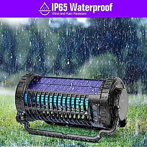 LEMYZO Solar Bug Zapper Outdoor, Upgraded Mosquito Zapper with Smart Light Sensor, 4000mAh Rechargeable Cordless Mosquito Killer with LED Lamp, High Powered Fly Trap for Patio, Backyard, Home,Camping