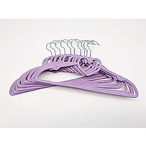 DOTMALL Love Shaped Velvet, Non-Slip Space Saving Suit Hangers,Strong and Duralable Jacket Hangers,Heavy Duty Clothes Hanger Purple- Pack of 10