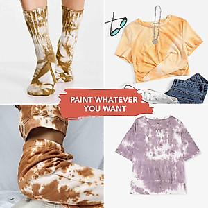 DOODLE HOG Coral, Orange, Purple Tie Dye Colors Tie Dye Kit – Custom Clothing Dye with 6 Refills for Summer Activities for Kids - Tie Dye Supplies with Aqua Tie Dye Techniques Guide DIY