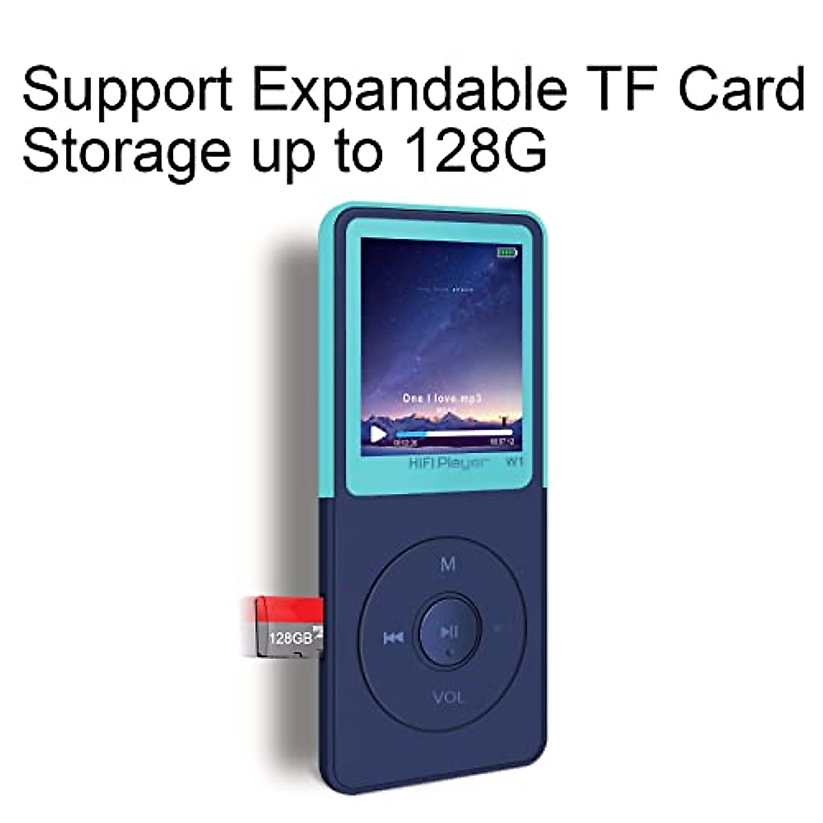 Classical MP3 Player HiFi Sound Lossless Digital, Music Play,Voice Recorder,8GB Support Save 1300 Songs, with MP3 FM Radio,Video Players,E-Book Reader,Photo Play,Support 128G TF Card (Blue)