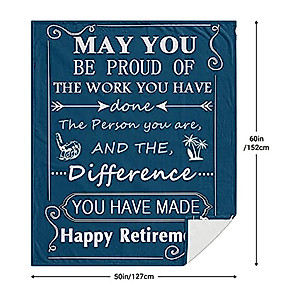 Retirement Gifts for Men 2023,Retired Gifts for Men Women,Happy Retirement Blanket 60"x 50",Best Retirement Gifts for Parents Grandparents,Unique Retirement Farewell Gifts for Friends Coworkers Boss