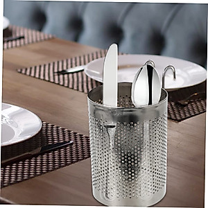 HAKIDZEL Stainless Steel Chopstick Holder Kitchen Cutlery Holder Flatware Hanging Rack Countertop Flatware Organizer Forks Silverware Hanging Drying Rack Stainless Steel Spoons Kitchen Tool