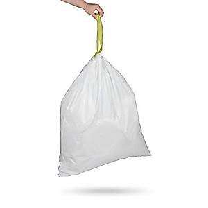 NINESTARS NSTB-10-30 Extra Strong White Trash Bag w/Drawstring Closure, 10 Gal. / 40 L., 30 count