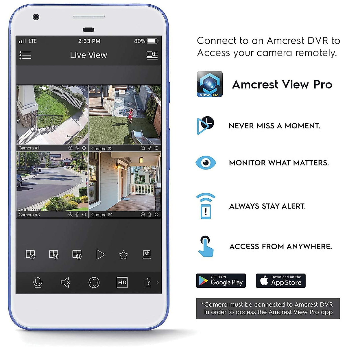 Amcrest 4K Analog Outdoor Security Camera, Bullet 4K (8MP) @15fps, CCTV-Coax-BNC, 98ft Night Vision, IP67 Metal, 125° Angle, Mic, White (Not an IP Camera) (DVR Required, Not Included) (AMC4KBC28-W-V3)