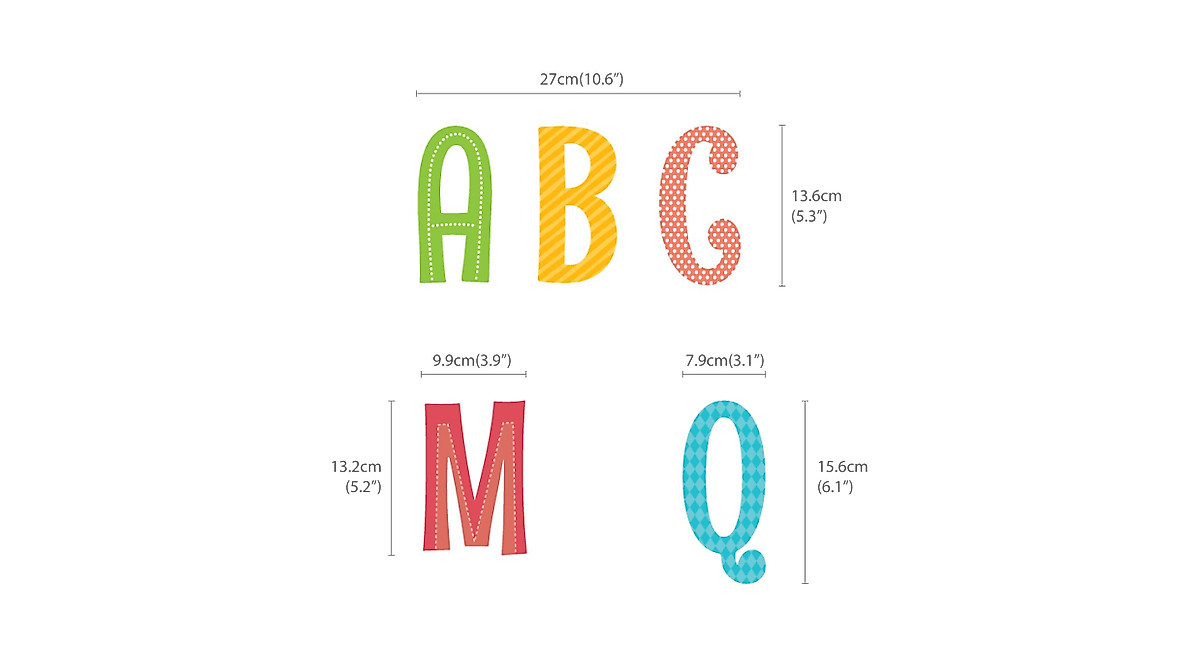 DECOWALL Uppercase Alphabet Kids Wall Stickers