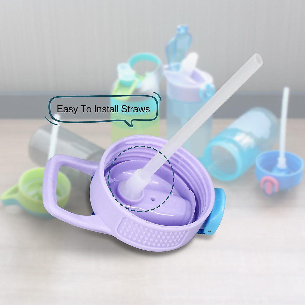 KLOWOAH Replacement Straws Compatible with Zak 16oz Water Bottle, (Pack of 6)