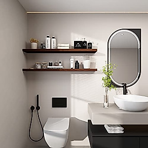 WELLAND 8" Deep Floating Shelves Reclaimed Wood Wall Shelf Pine Wall Mount Shelf (Set of 2, 48 inch)