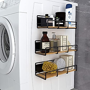 Buzulagi Magnetic Spice Rack For Refrigerator, Kitchen Organization,Home Organization and Storage, For Refrigerators, Washing Machines, Microwaves and Other Metal Surfaces, Black (4 Pack)