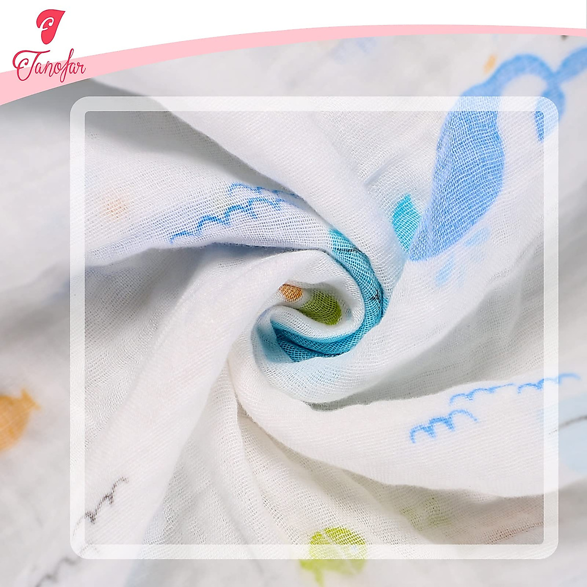 Muslin Swaddle Blankets Neutral Receiving Blanket for Boys and Girls Soft Whale Print Muslin Swaddling Blanket 47 x 47 inches