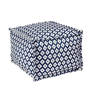 nuLOOM Oia Printed Indoor/Outdoor Filled Ottoman Pouf