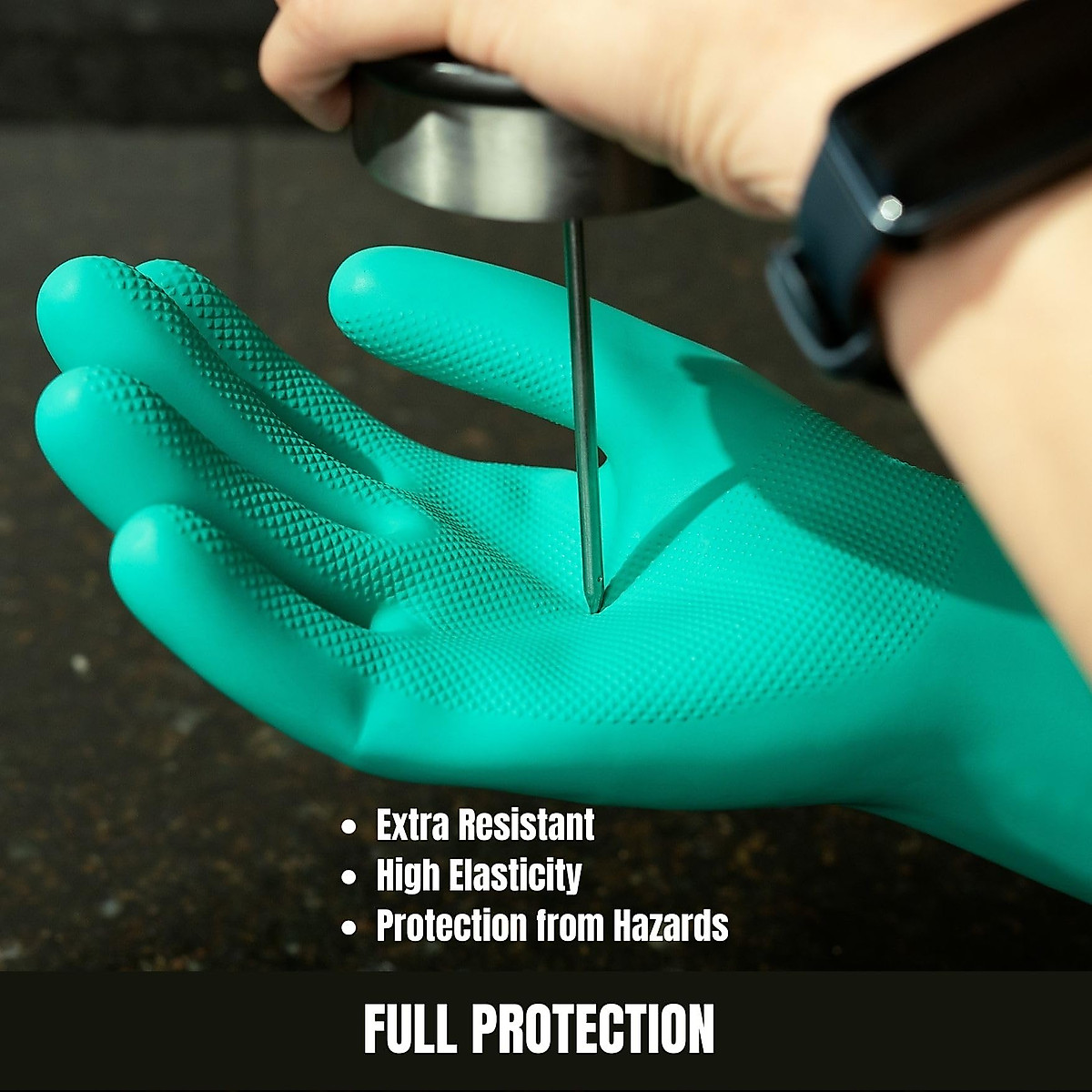 Rubberplus 3-Pairs Reusable Household Yellow Gloves Rubber Dishwashing gloves Extra Thickness Long Sleeves Kitchen Cleaning (Caliber 35, X-Large)