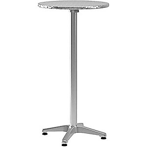Flash Furniture 23.25" Round Aluminum Indoor-Outdoor Bar Height Table with Flip-Up Table