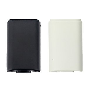 Yueton Pack of 2 Black and White Replacement AA Battery Case Back Cover Shell for Xbox 360 Controller