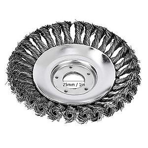 Jectse Wire Wheel Steel Brush Grass,Trimmer Head Cutter,Round Weed Cleaning Replacement Tool,for Garden Mower Grass String Trimmer(150mm)