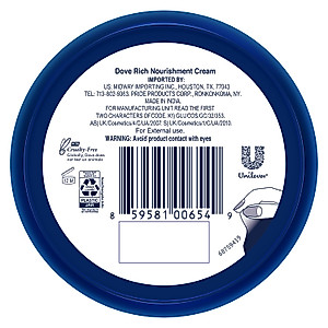 Dove Body Love Rich Nourishment Cream, Face, Hand & Body Lotion for Extremely Dry Skin, Fast-Absorbing 72-Hour Moisturizing Cream with Ceramide Serum, Travel Size, 2.53 Oz (Pack of 6)