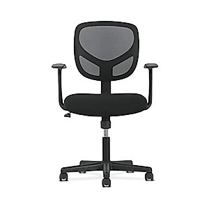 HON BSXVST102 Sadie Swivel Mid Back Mesh Task Arms-Ergonomic Computer/Office Chair (HVST102), Black