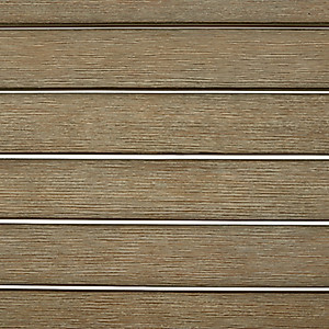 Signature Design by Ashley Outdoor Fynnegan Patio Eucalyptus Loveseat & Coffee Table, Beige with Blue Pillows