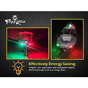 Tree Leds Marine Boat led Navigation Stern Bow Lights Waterproof for Boat, Kayak, Starboard, Small & Big Watercraft 12V DC Red and Green Stripe Kit Long-Life Lenses Durability