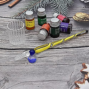 SIPLIV Glass Dip Pen Ink Set Crystal Spiral Pattern Dip Pen Ink Set with 12 Colorful Inks, Calligraphy Pens Kits for Art, Writing, Signatures, Desktop Decoration - Yellow