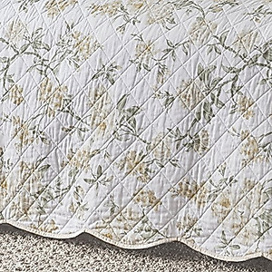 Nostalgia Home Juliette Yellow Floral King Bedspread, White