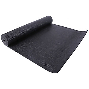 Fitvids All-Purpose 1/4-Inch High Density Anti-Tear Exercise Yoga Mat with Carrying Strap, Black